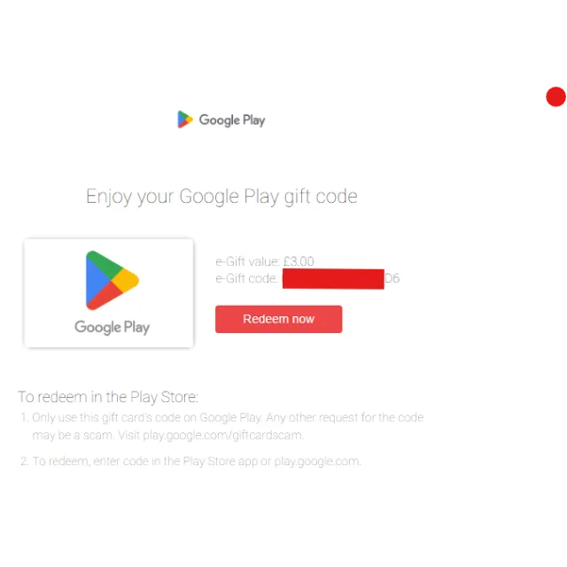 £3.00 GBP Google Play at $2.00 only - Google Play Gift Card - Gameflip