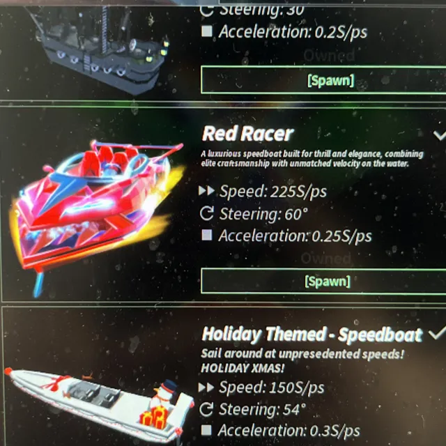 Fisch red racer boat - Game Item - Gameflip