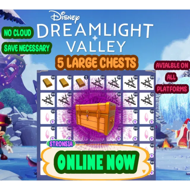 5 Large Chests Disney Dreamlight Valley Chest Crafting Materials ONLINE ...