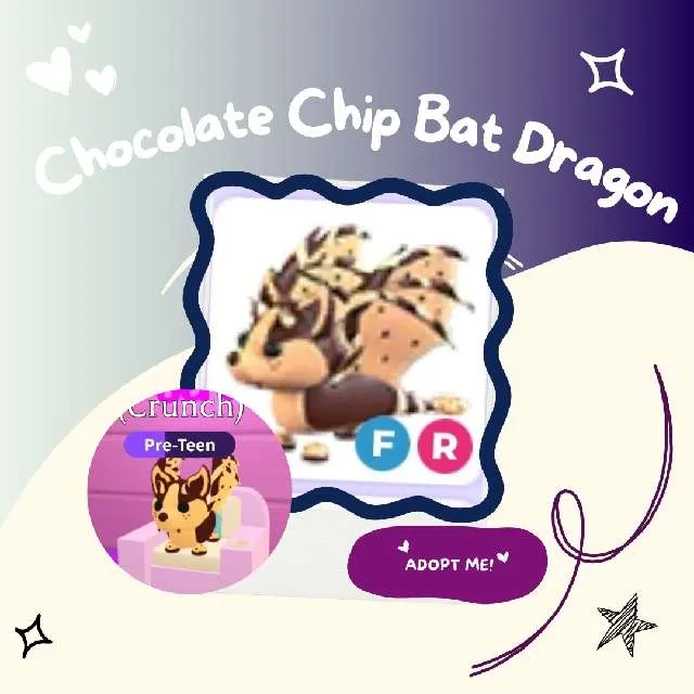Chocolate Chip Bat Dragon - Adopt Me Game Item - Gameflip