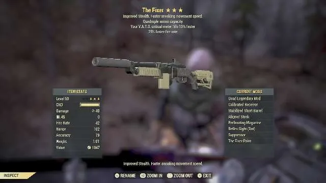 Weapon | Q2515 Fixer - Fallout 76 Game Items - Gameflip