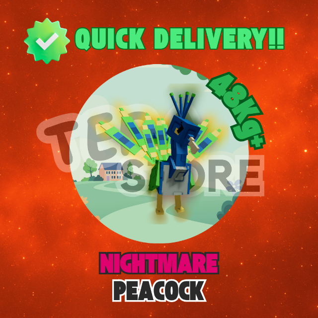 48.46KG HUGE NIGHTMARE PEACOCK - Grow a Garden Game Item - Gameflip