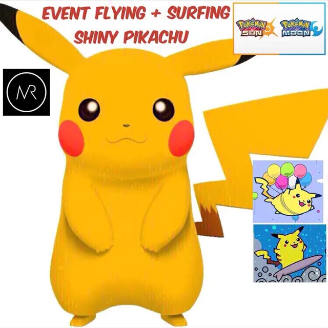 Shiny 6IV Event Fly & Surf Pikachu Pokemon Sun and Moon 3DS Nintendo ...