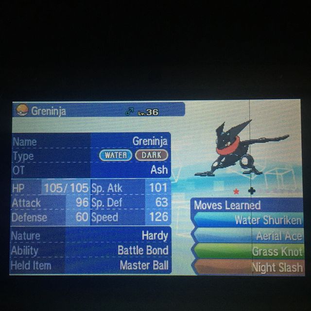 Shiny Ash Greninja Pokemon Sun and Moon 3DS Nintendo Alola Alolan ...