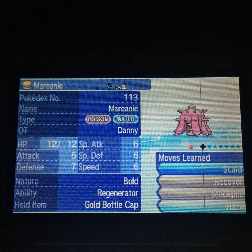 Shiny 6IV Mareanie w/ Egg Move Pokemon Sun and Moon 3DS Nintendo Alola Alolan Gamefreak - 3DS ...