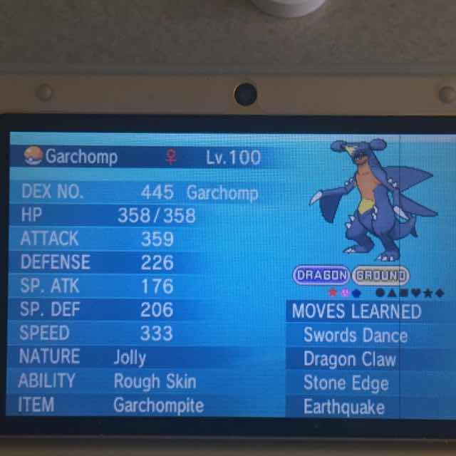 Shiny Mega Garchomp Pokemon X, Y, Omega Ruby or Alpha Sapphire 3DS ORAS ...