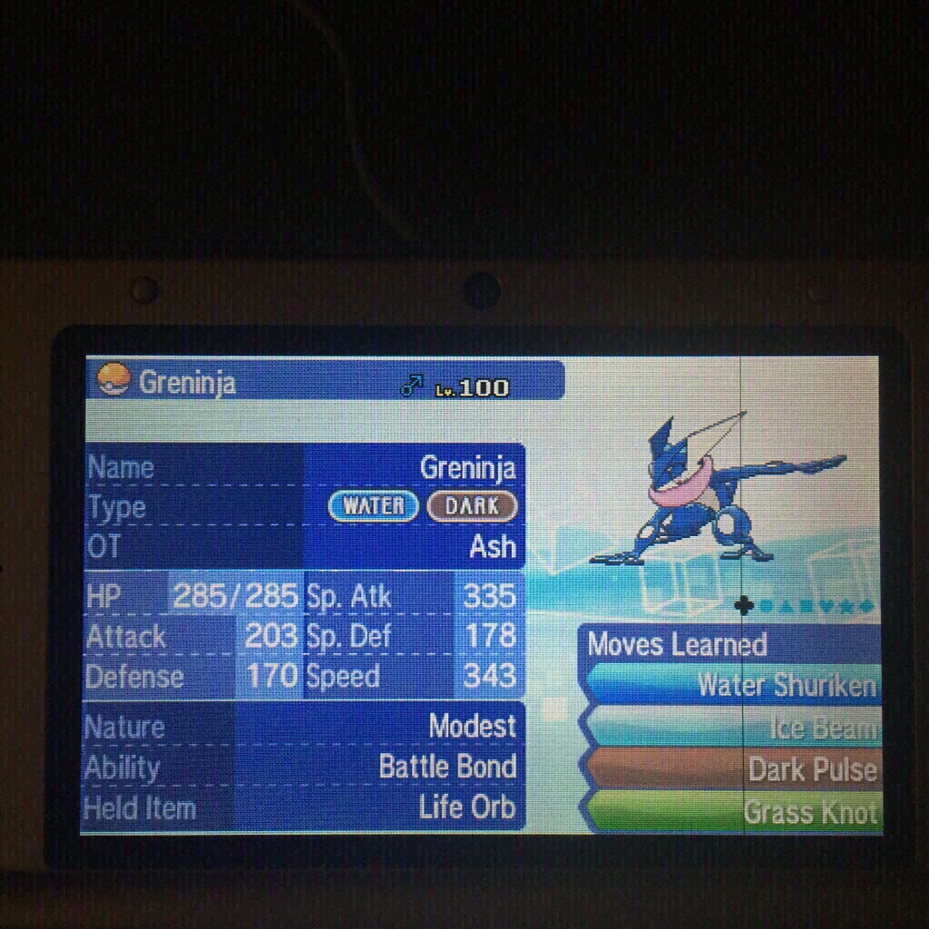 6IV Ash Greninja Battle Bond Pokemon Sun and Moon 3DS Nintendo Alola ...