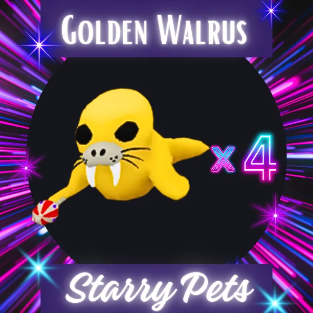 4X Golden Walrus - Adopt Me Game Items - Gameflip