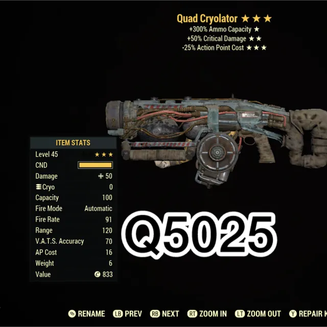 Q5025 Cryolator - Fallout 76 Game Items - Gameflip