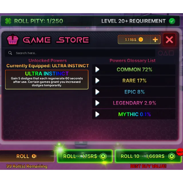 Ultra Instinct | x99 Power Reroll | Ink Game | Unverified Account 13 ...