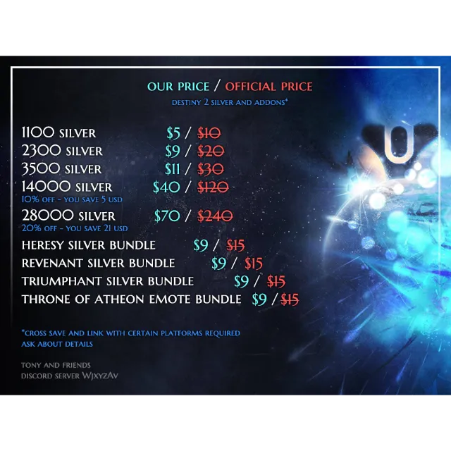 [All Platforms] 14000 Silver Destiny 2 - Other Game Item - Gameflip