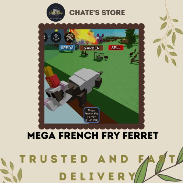 MEGA FRENCH FRY FERRET - Grow a Garden Game Item - Gameflip