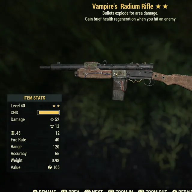 Weapon | Legacy. Vampires Explosive Radium - Fallout 76 Game Item ...