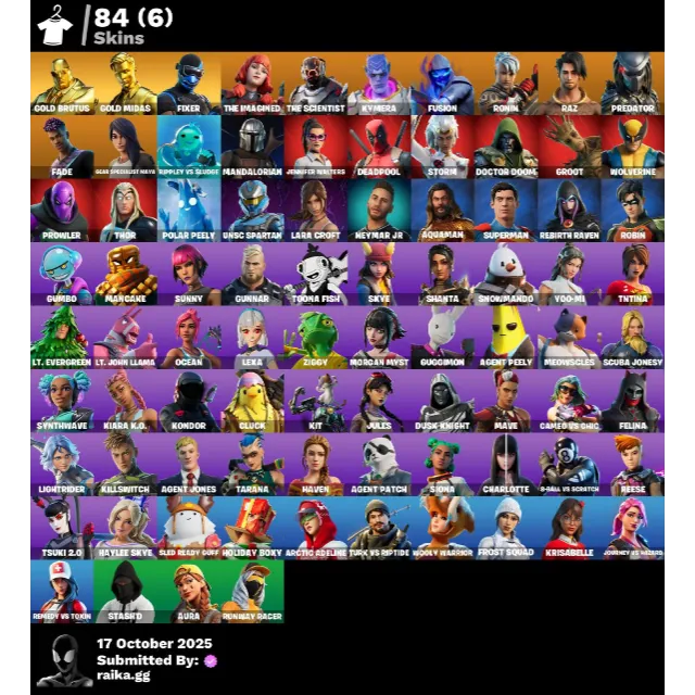 Fortnite Account - 84 Skins - 50 vBucks - Windows Game Account - Gameflip