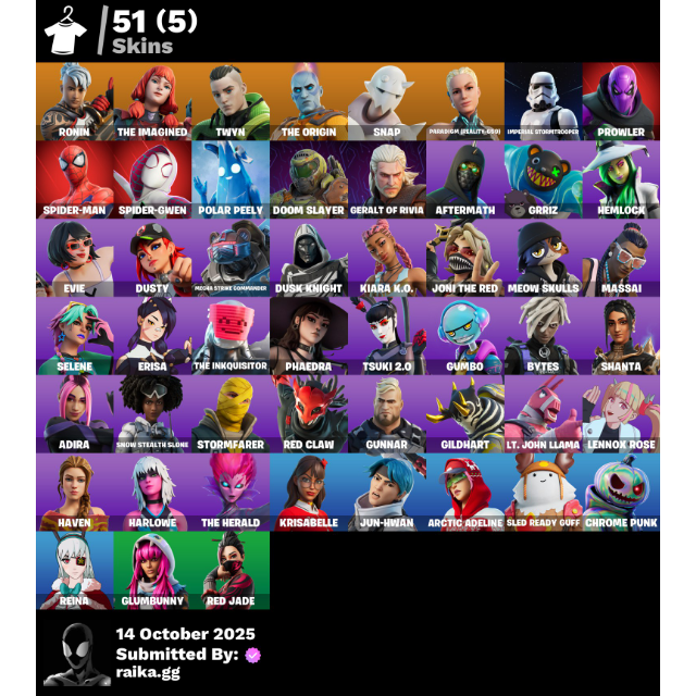 Fortnite Account - 51 Skins - 600 vBucks - Windows Game Account - Gameflip