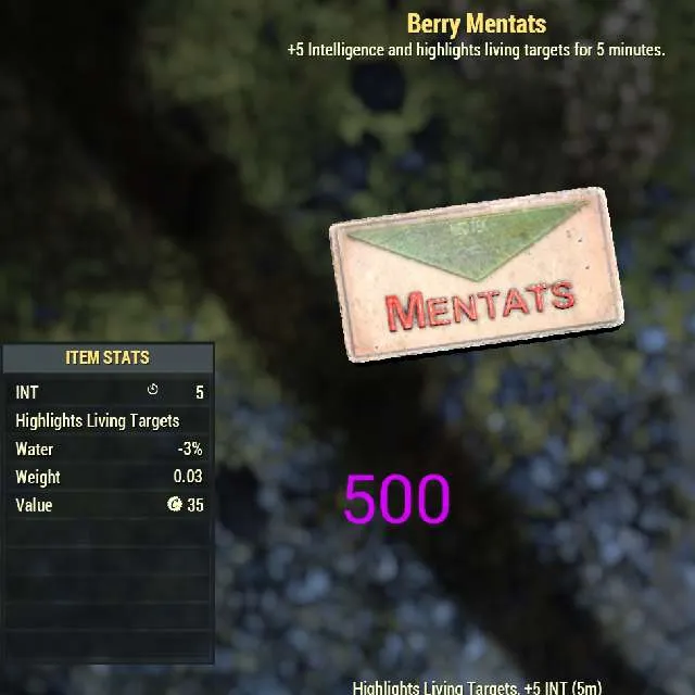 Berry Mentats 500 - Fallout 76 Game Item - Gameflip