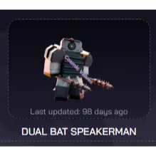 DUAL BAT SPEAKERMAN - TTD - Toilet Tower Defense Game Items - Gameflip