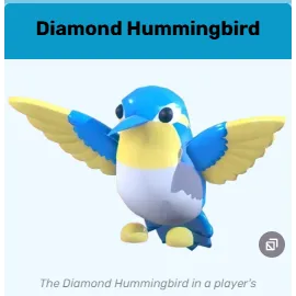 Diamond Hummingbird - Adopt Me Game Items - Gameflip