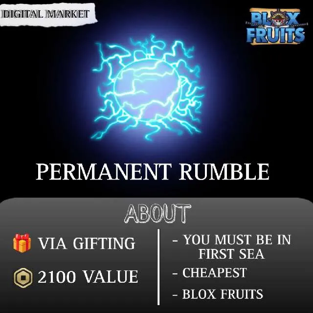 PERMANENT RUMBLE - BLOX FRUITS - Blox Fruits Game Items - Gameflip