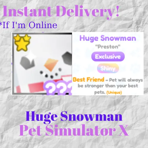 Shiny Huge Snowman - Pet Simulator X Game Items - Gameflip