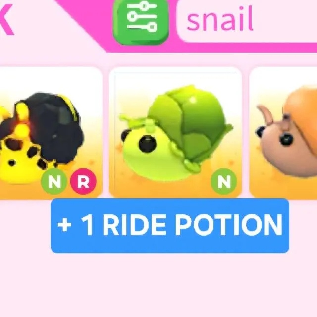 3 Neon Snail Bundle + Ride Potion - Adopt Me Game Item - Gameflip