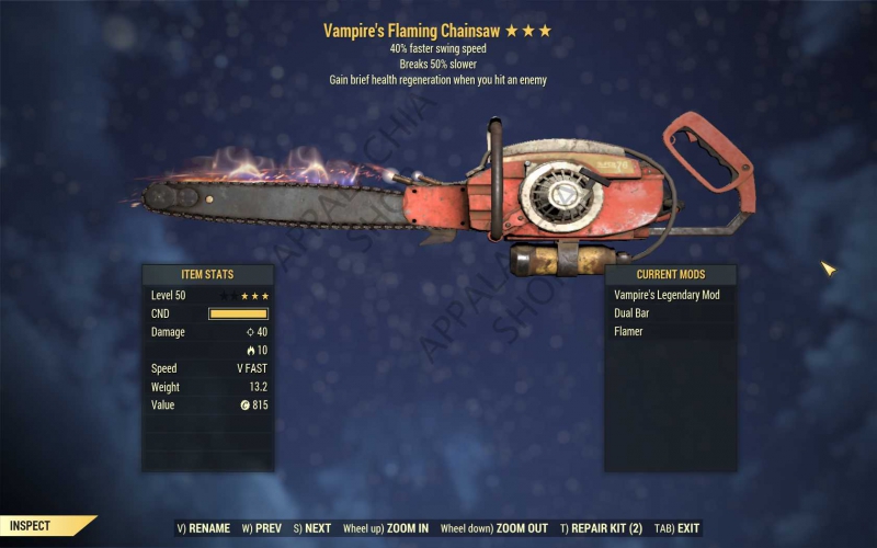 Vampire's Chainsaw (40% Faster Swing Speed, Breaks 50% slower) - Game ...