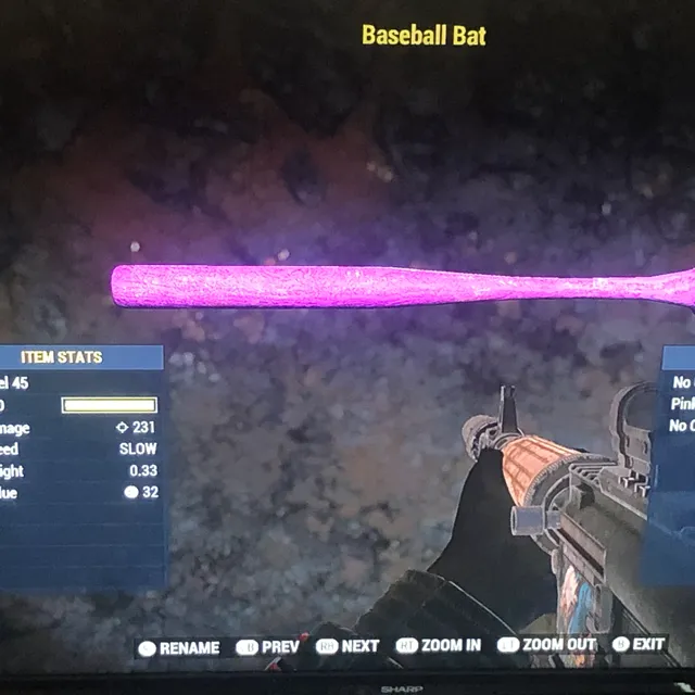 Pink Baseball Bat Lvl 45 - Fallout 76 Game Items - Gameflip