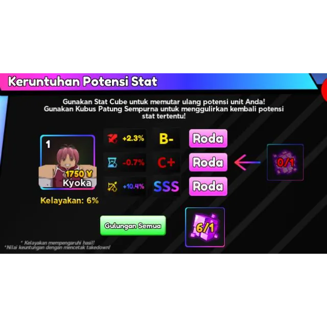 Kyoka GOOD STAT SSS RANGE - Anime Adventure Game Items - Gameflip