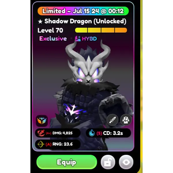 Shadow Dragon Requiem - Anime Defenders Game Items - Gameflip