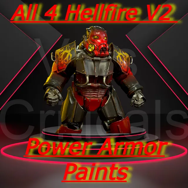 All 4 Hellfire V2 Prototype Power Armor Paints - Fallout 76 Game Item ...