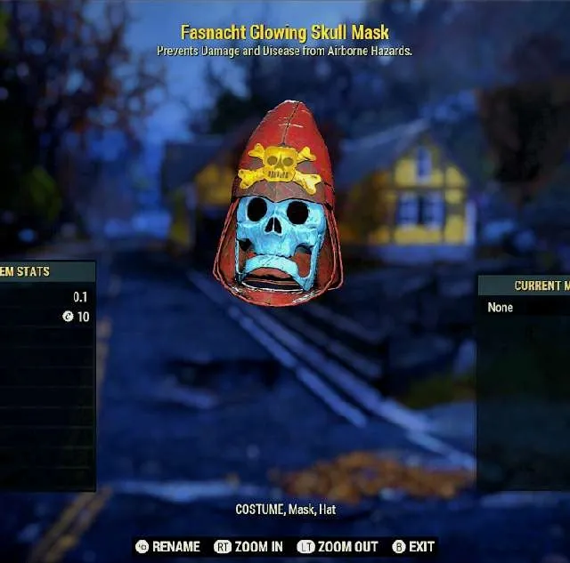 Fasnacht Glowing Skull Mask - Fallout 76 Game Item - Gameflip
