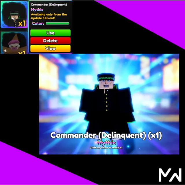 Commander Delinquent Skin / Orwin Skin Anime Adventure - Anime ...