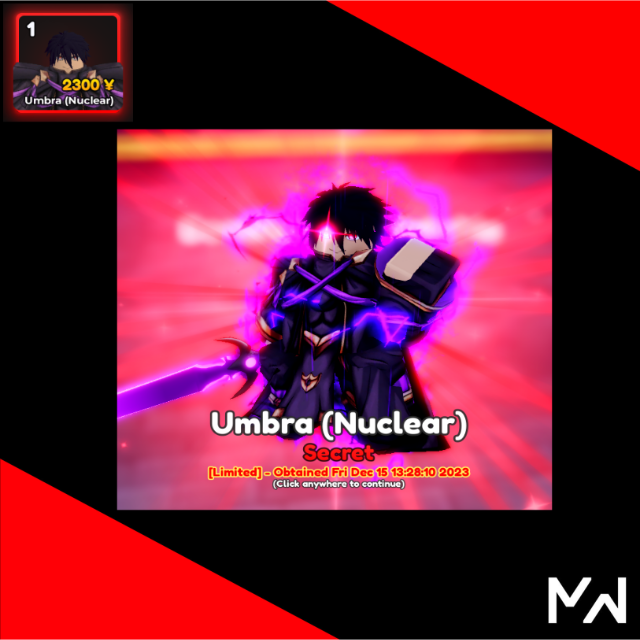 Umbra Evo / Cid Evo Anime Adventure - Anime Adventure Game Items - Gameflip