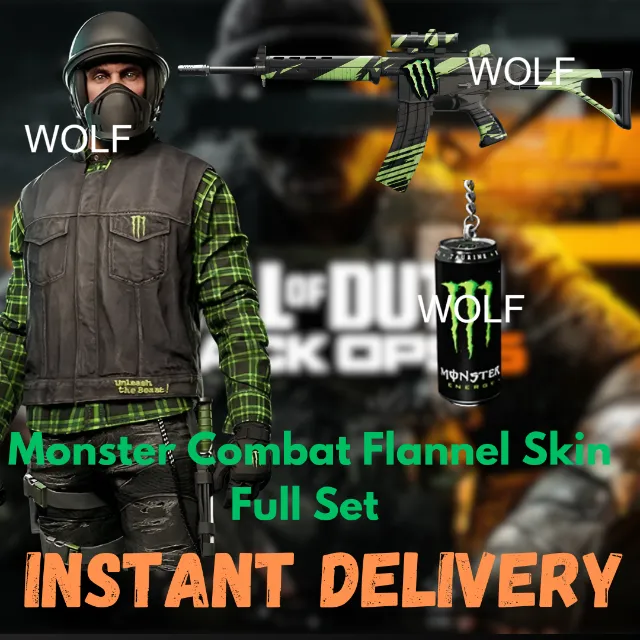 BLACK OPS 6 MONSTER ENERGY FULL set Combat Flannel Skin - Call of Duty ...