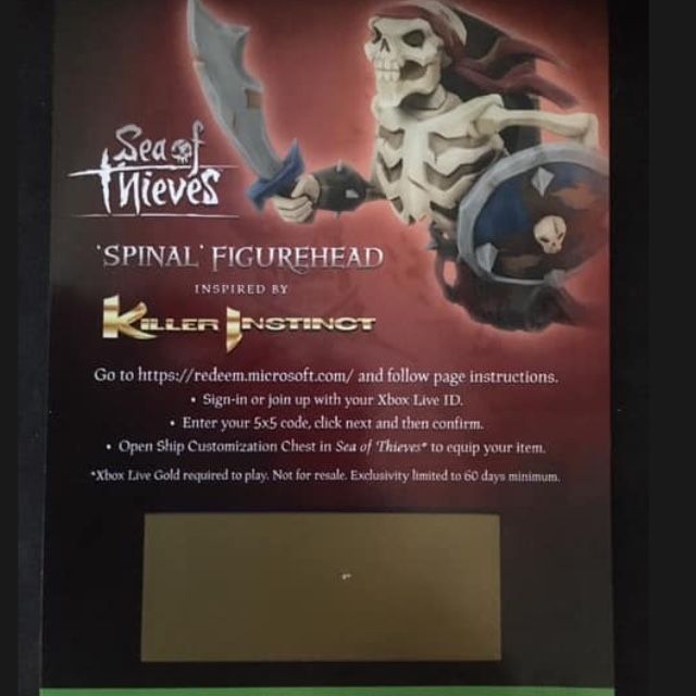 Sea Of Thieves- [INSTANT] SPINAL FIGUREHEAD-Sea Of Thieves Xbox/pc - XBox One Games - Gameflip