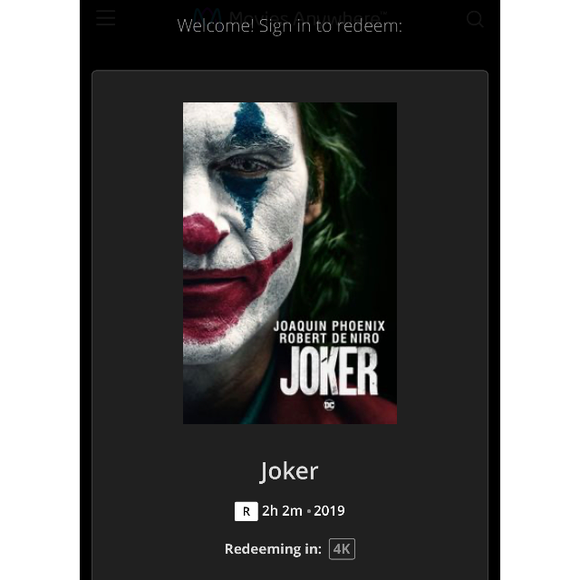 Joker * Movies Anywhere * 4K - Digital Movies - Gameflip