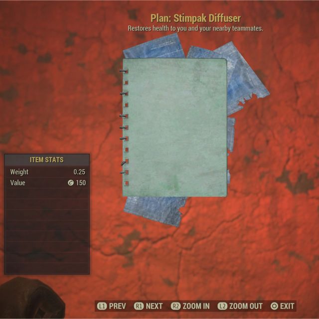 Plan | Stimpak Diffuser Plan - Game Items - Gameflip