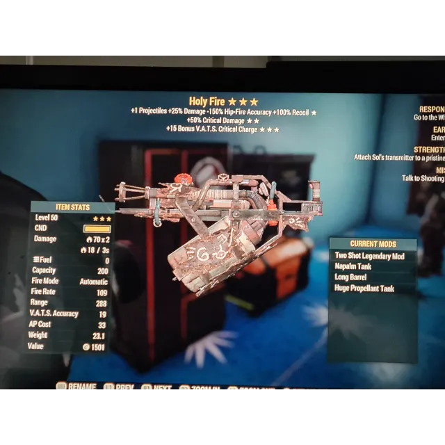 Two Shot Holy Fire - Fallout 76 Game Items - Gameflip