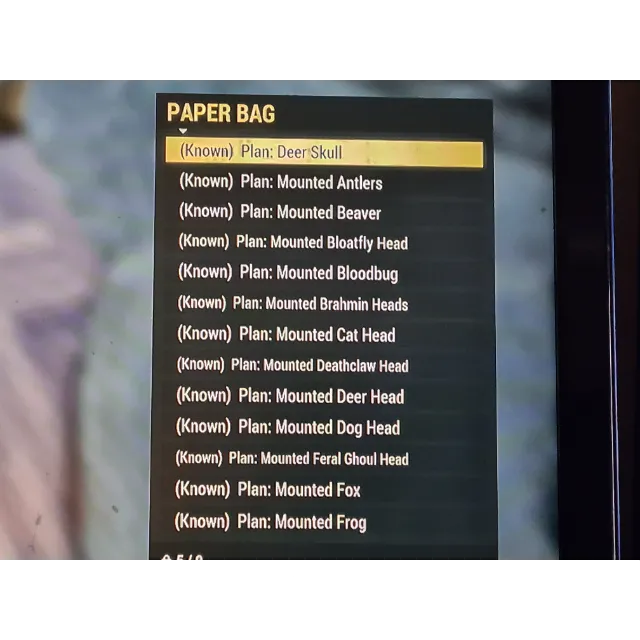 Plan | Mounted Heads 34 plans - Fallout 76 Game Item - Gameflip