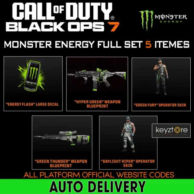 Black Ops 7 - Monster Energy Full Set⚡[ 𝐈𝐍𝐒𝐓𝐀𝐍𝐓 𝐃𝐄𝐋𝐈𝐕𝐄𝐑𝐘 ] Complete ...
