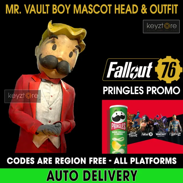 Fallout 76 x PRINGLES Mr. Vault Boy Mascot Head & Outfit [⚡𝐈𝐍𝐒𝐓𝐀𝐍𝐓⚡ ...