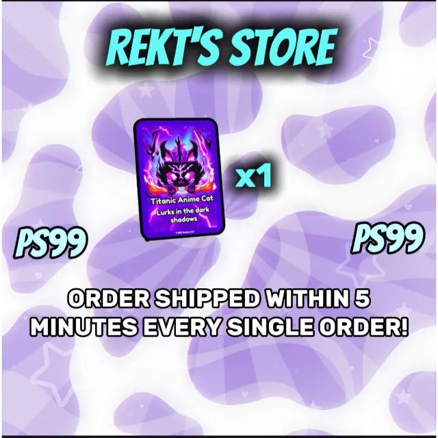 x1 Titanic Anime Cat Card | INSTANTLY SHIPPED! - Game Item - Gameflip