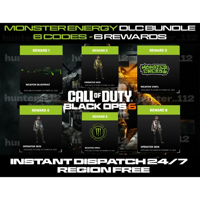 Black Ops 6 Monster Energy Full Set - Call of Duty: Black Ops 6 Game ...
