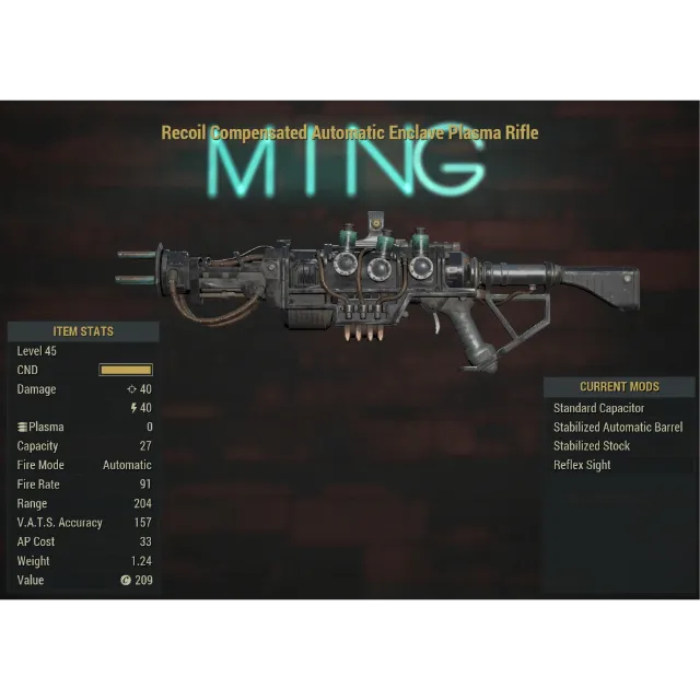 WEAPON | ENCLAVE PLASMA UNROLLED - Fallout 76 Game Items - Gameflip