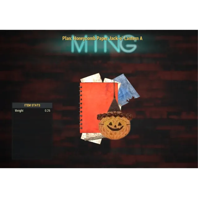 PLAN | PAPER JACK'O LANTERN A - Fallout 76 Game Items - Gameflip