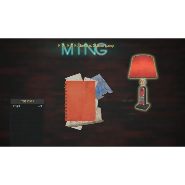 PLAN | RED ROCKET GAS STATION LAMP - Fallout 76 Game Items - Gameflip
