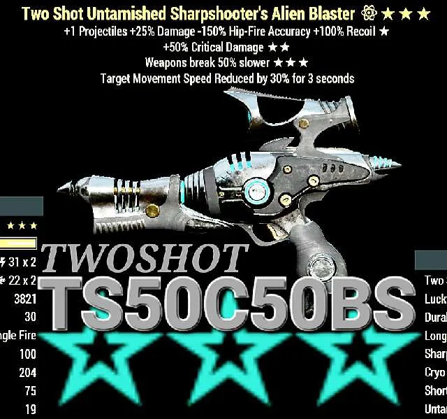 Weapon | Ts50c50bs Alien Blaster - Fallout 76 Game Items - Gameflip