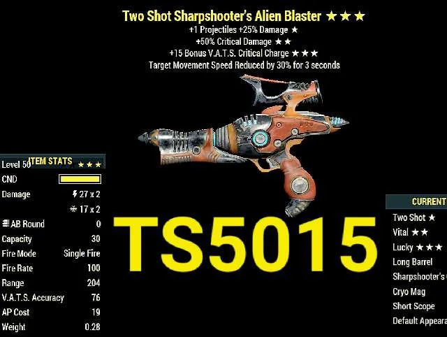 Ts5015 Alien Blaster - Fallout 76 Game Item - Gameflip