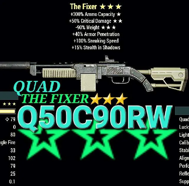 Weapon | Q50c90rw The Fixer - Fallout 76 Game Items - Gameflip