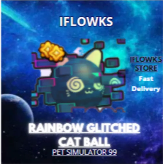 RAINBOW GLITCHED CAT BALL PET SIMULATOR - Pet Simulator 99 Game Item ...